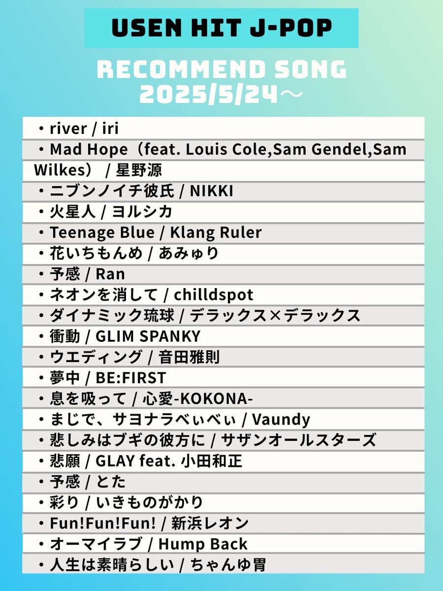 人気ポスト(@USEN_HITS) - Yahoo!リアルタイム検索